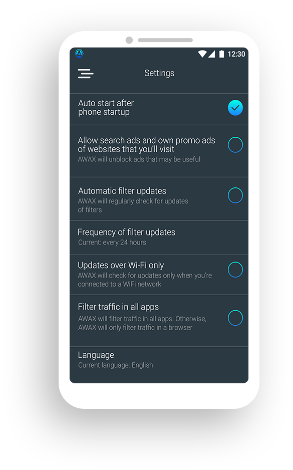 AWAX - best ad blocker for Android